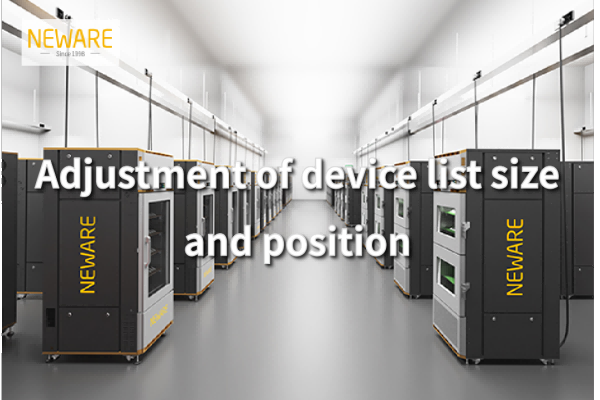 Adjustment of device list size and position